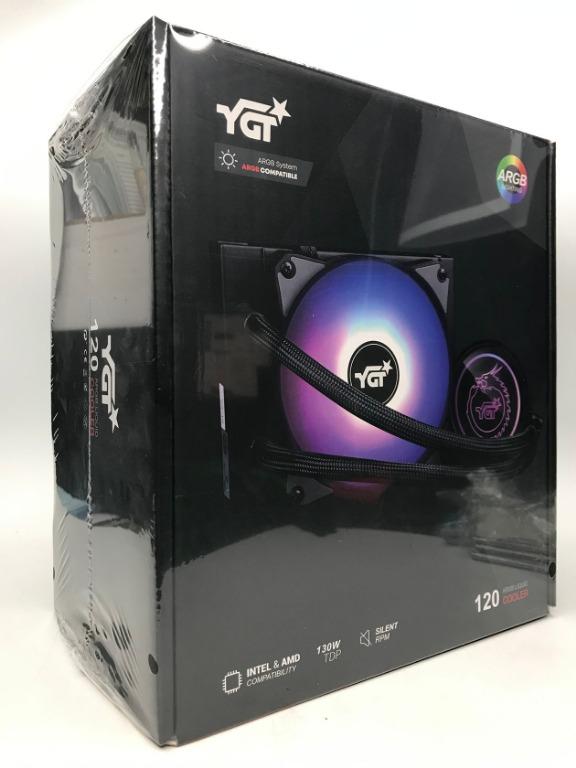 YGT ARGB 120 LIQUID COOLER, ARGB LIGHTING SYNC, TDP 130W, 18DB NOISE LEVEL, 2550 RPM, Computers ...