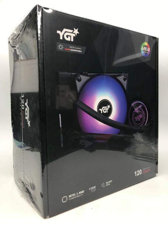 YGT ARGB 120 LIQUID COOLER, ARGB LIGHTING SYNC, TDP 130W, 18DB NOISE ...