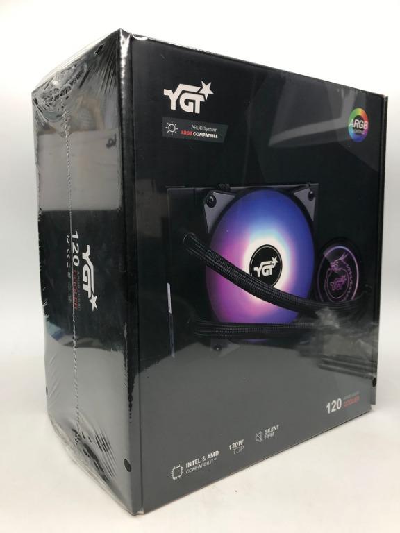 YGT ARGB 120 LIQUID COOLER, ARGB LIGHTING SYNC, TDP 130W, 18DB NOISE ...