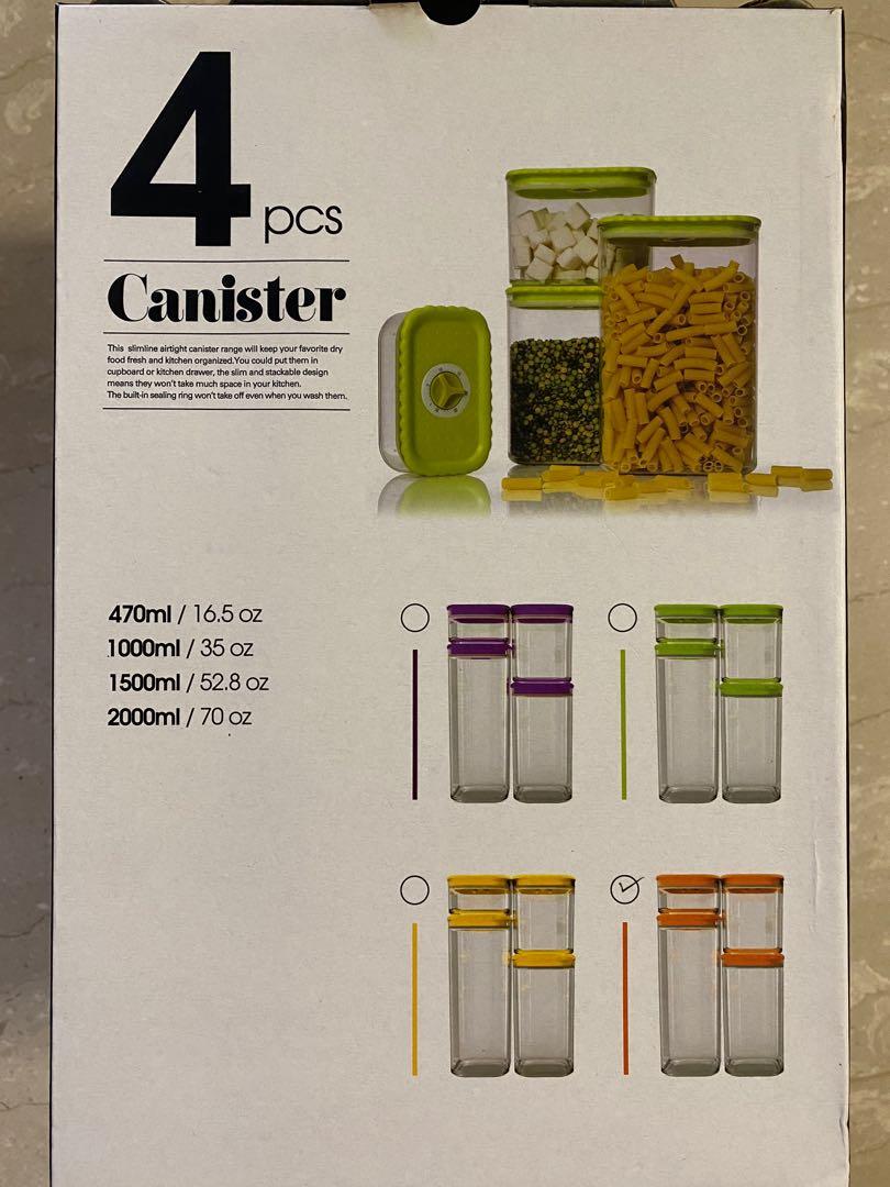 Sale! 4 Pcs Canister (Containers), Furniture & Home Living, Kitchenware ...