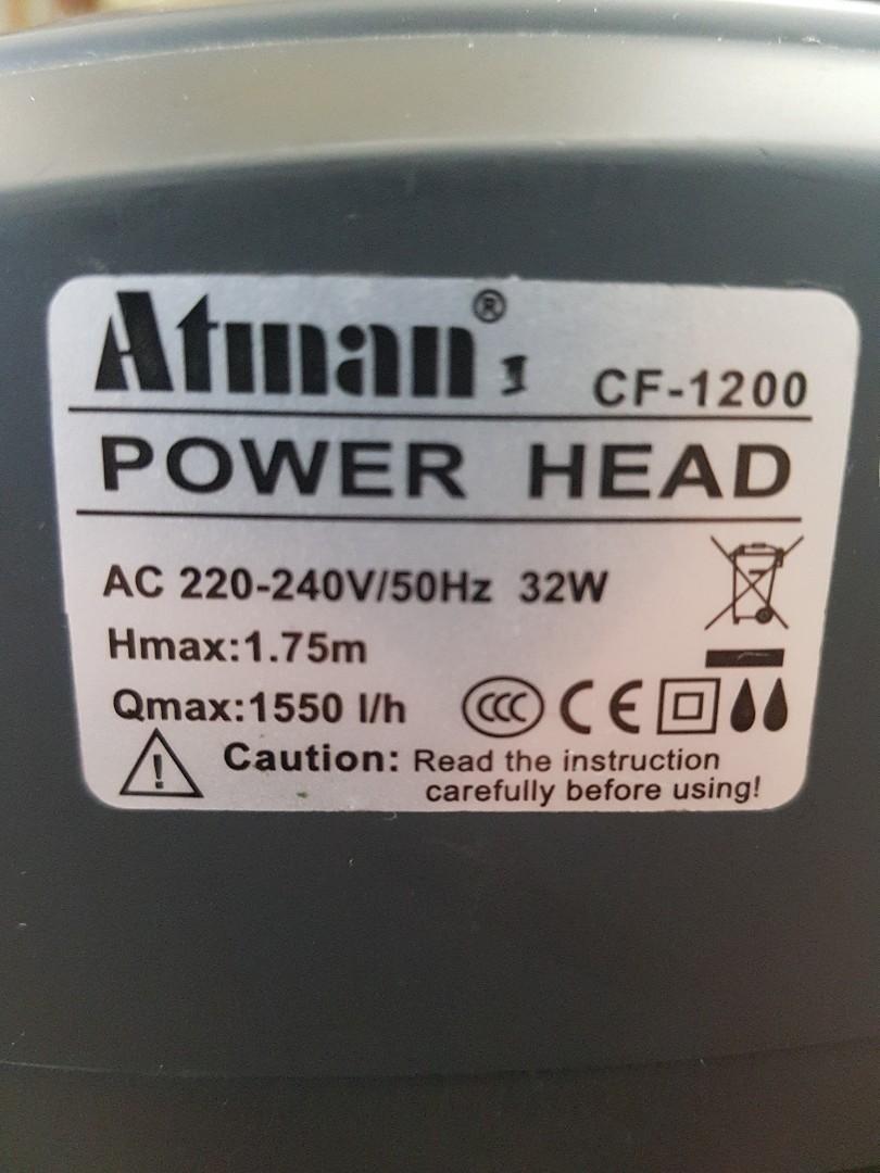 Atman CF-1200 Pressurised Canister Filter, Pet Supplies, Homes & Other Pet Accessories on Carousell