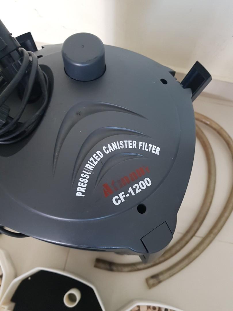 Atman CF-1200 Pressurised Canister Filter, Pet Supplies, Homes & Other Pet Accessories on Carousell