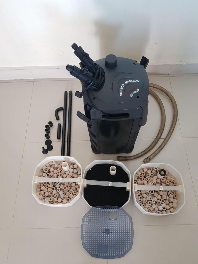 Atman CF-1200 Pressurised Canister Filter, Pet Supplies, Homes & Other Pet Accessories on Carousell