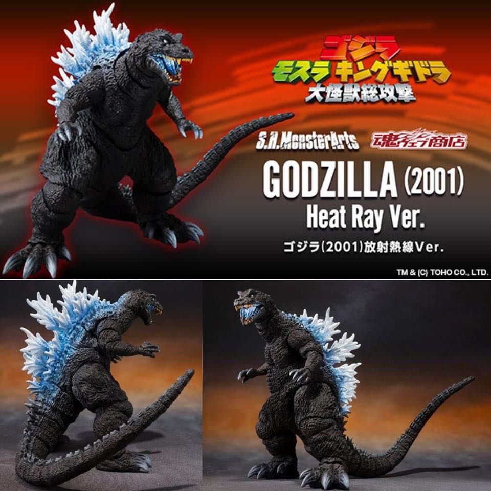 (可議價急放)Bandai 魂shop限定 s.h.monster Arts SHM 哥斯拉 2001 GODZILLA Heat Ray ...