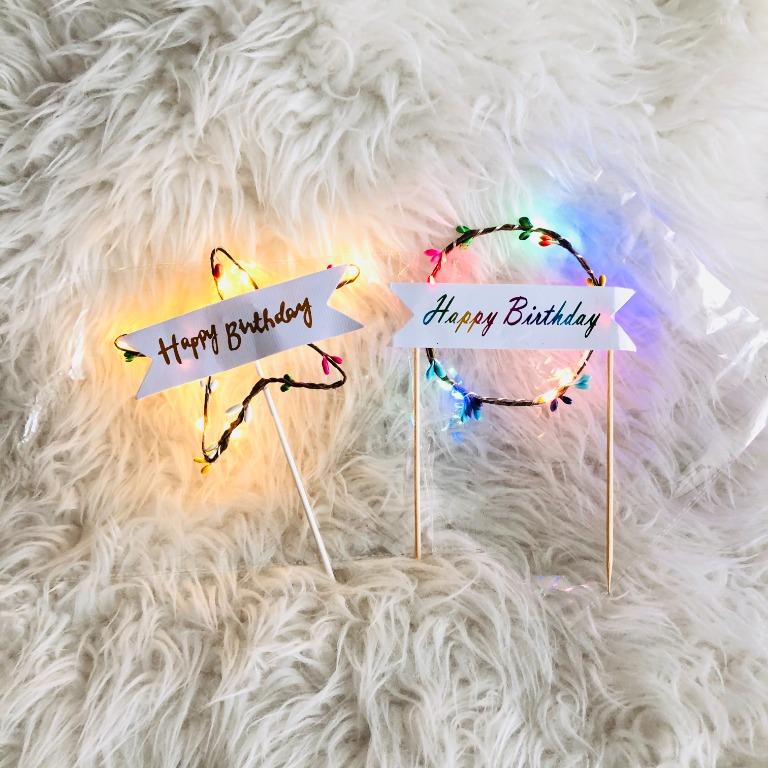 Birthday cake topper | LED cake topper | fairy lights cake topper | LED ...
