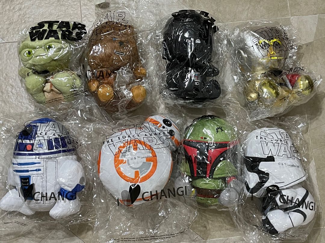 Full set mint Star Wars plush toy Changi Airport exclusive, Hobbies ...