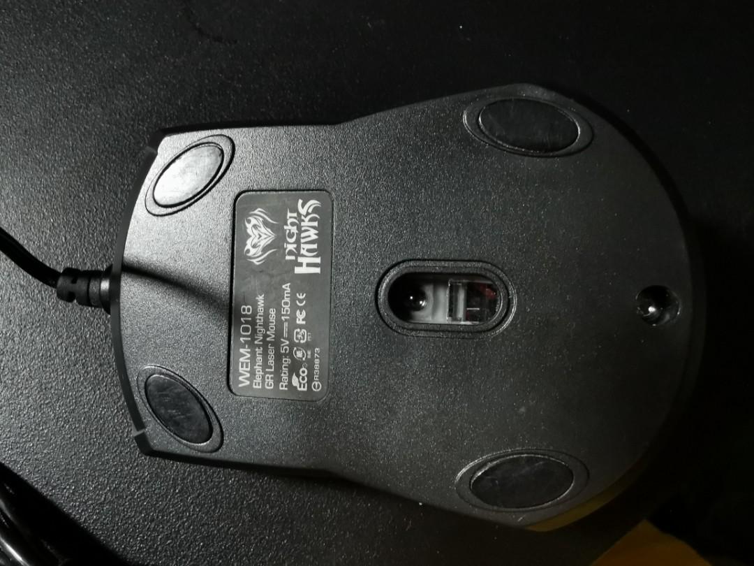 Gaming mouse Elephant Nighthawk GR Laser Mouse (Silent), Computers ...