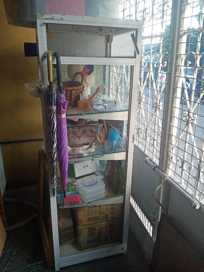 Glass Display Cabinet Istante Estante Glass Shelves, Furniture & Home ...