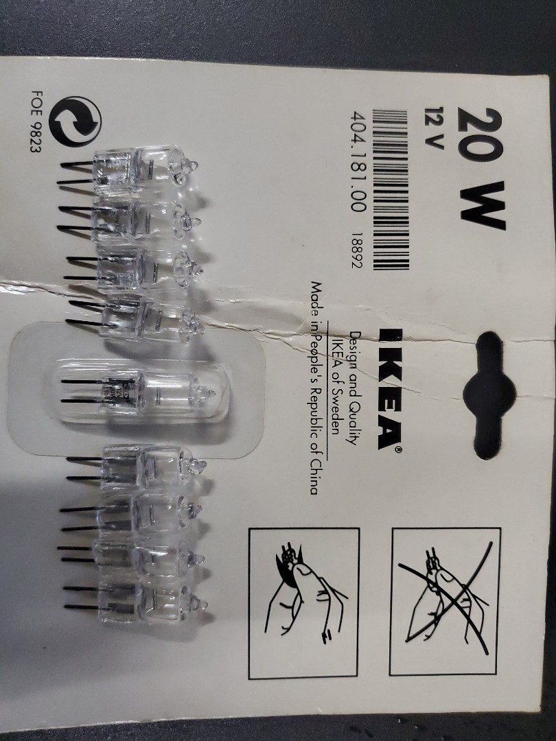 Ikea Halogen bulb 12v 20W 宜家米仔膽, 傢俬＆家居, 傢俬, 櫃子、組合櫃及置物架 - Carousell