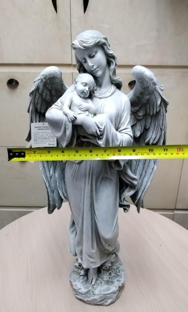 Joseph's Studio Angel Holding a Baby Garden Statue, Hobbies & Toys ...