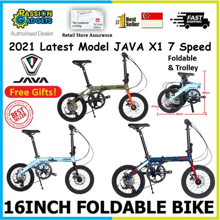 ReadyStock 2023 Latest Java X1 16inch 16" 7Speed Foldable/Foldie Bike ...