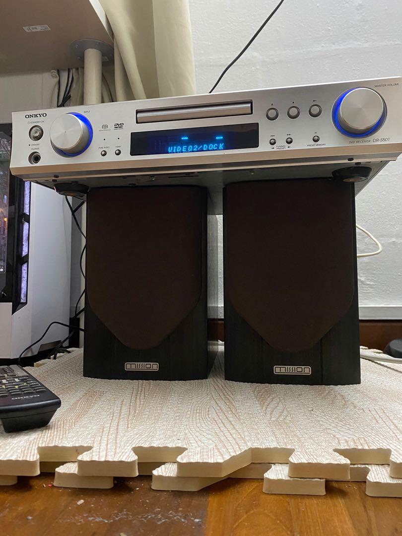 Onkyo DR-S501 Amplifier + Mission M30i Bookshelf Speakers + FREE JVC ...