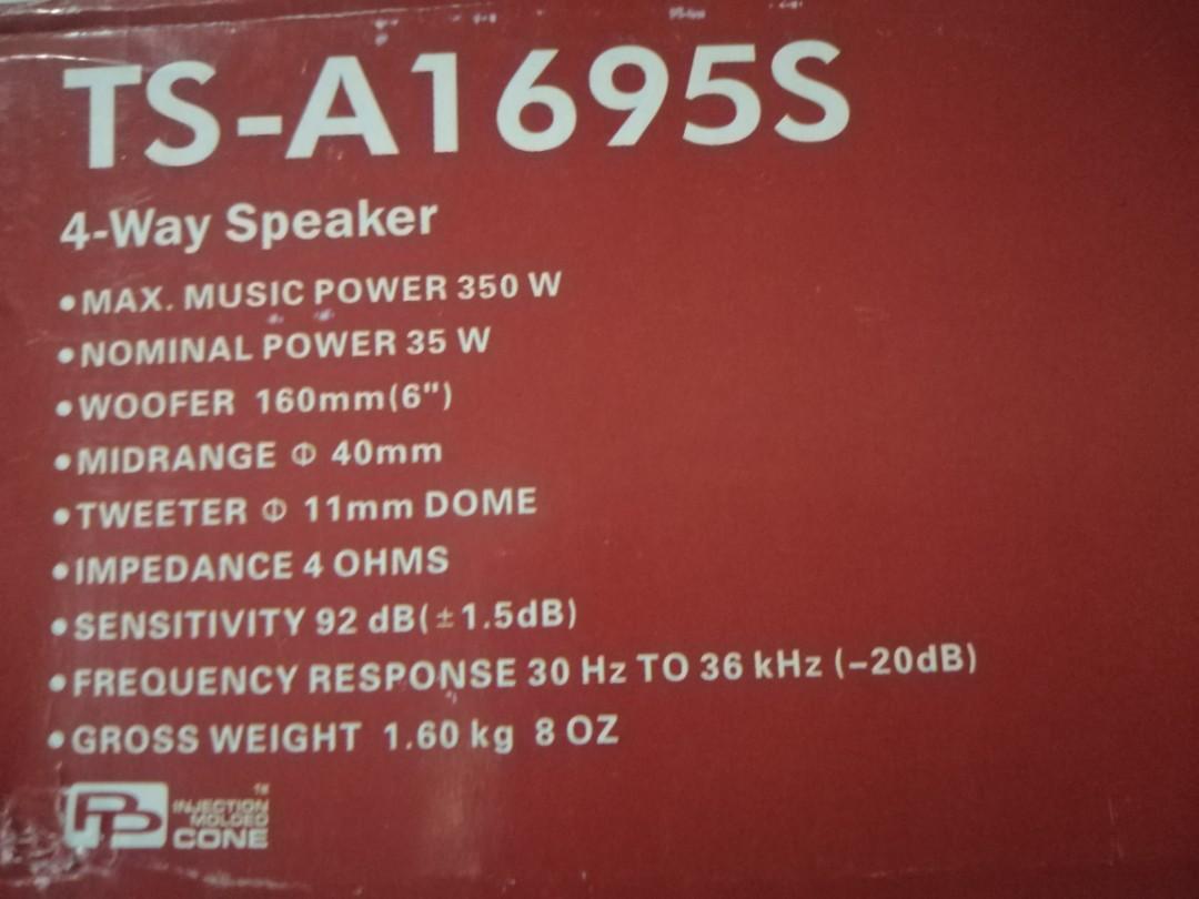 Pioneer TS-A1695S, Car Accessories, Accessories on Carousell