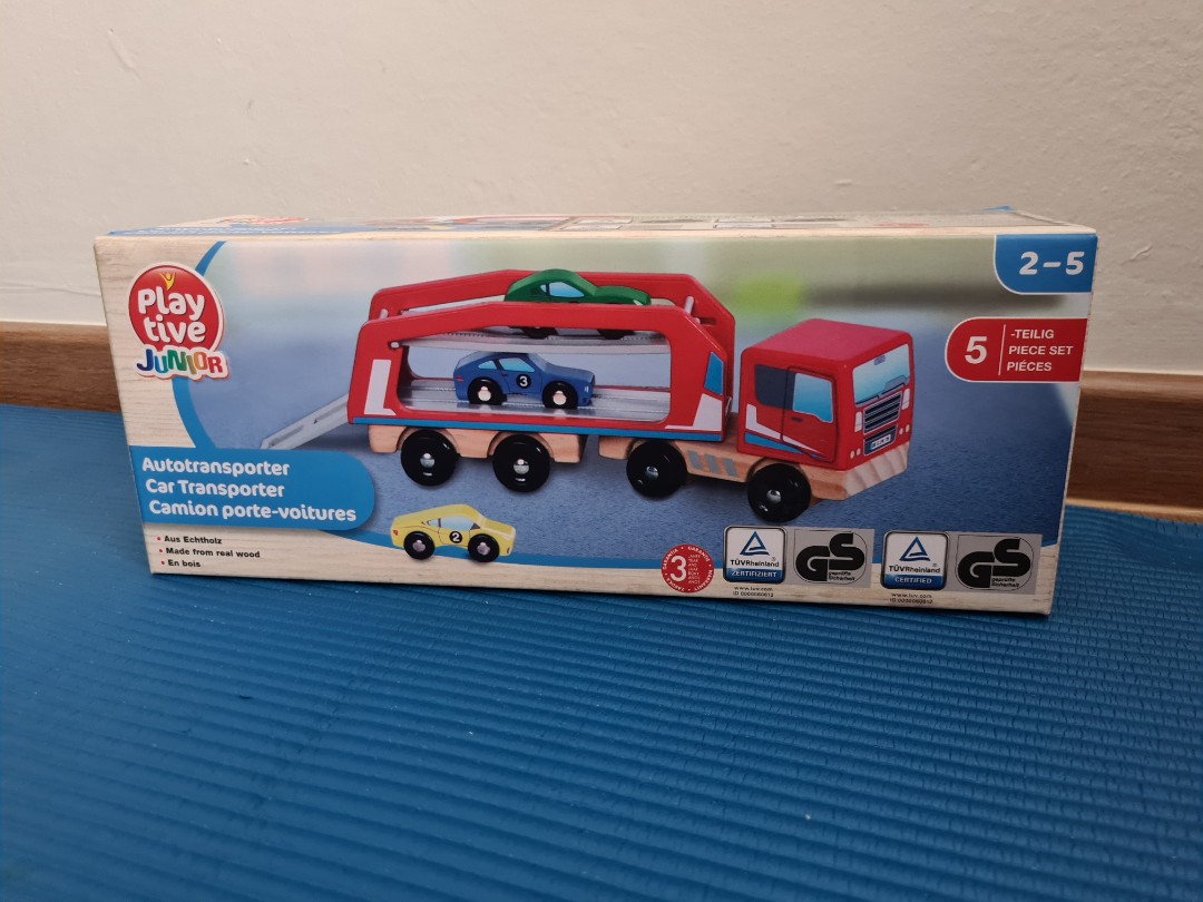 Playtive Junior Wooden Car Transporter Carrier Truck, Hobbies & Toys ...
