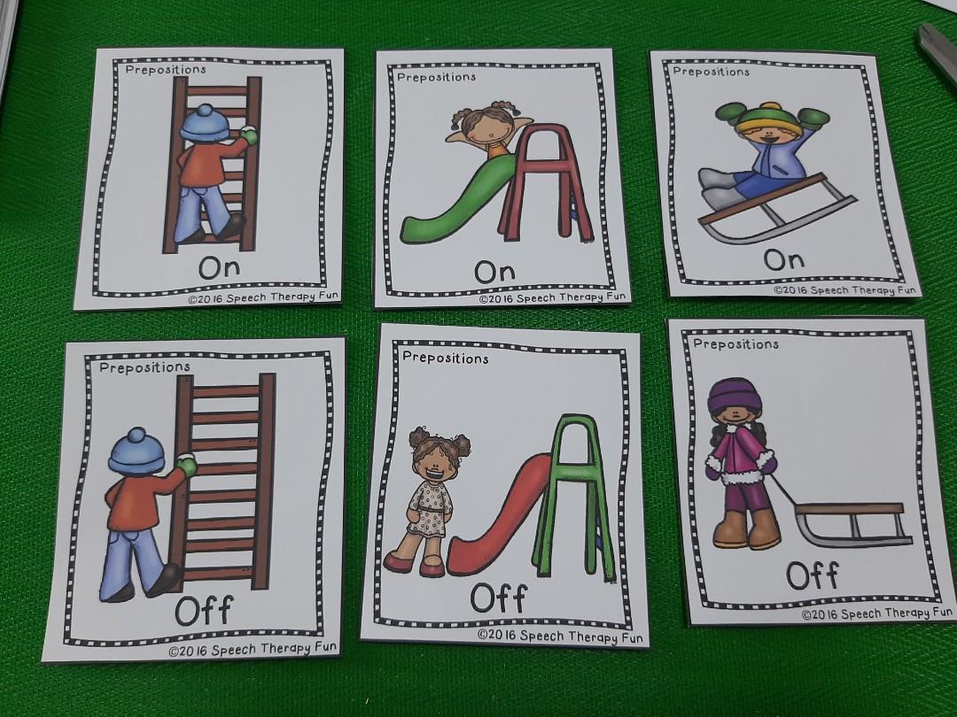 Prepositions flash cards, Everything Else on Carousell
