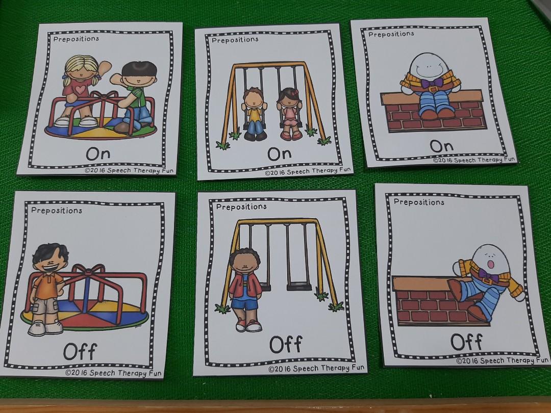 Prepositions flash cards, Everything Else on Carousell