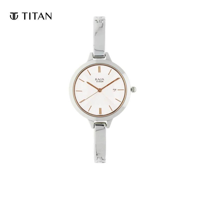 Titan Raga Viva Silver Dial Metal Strap Watch For Women