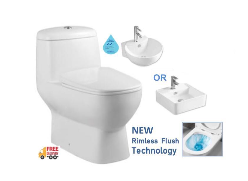 Toilet Bowl & Basin&Tap, Furniture & Home Living, Bathroom & Kitchen ...