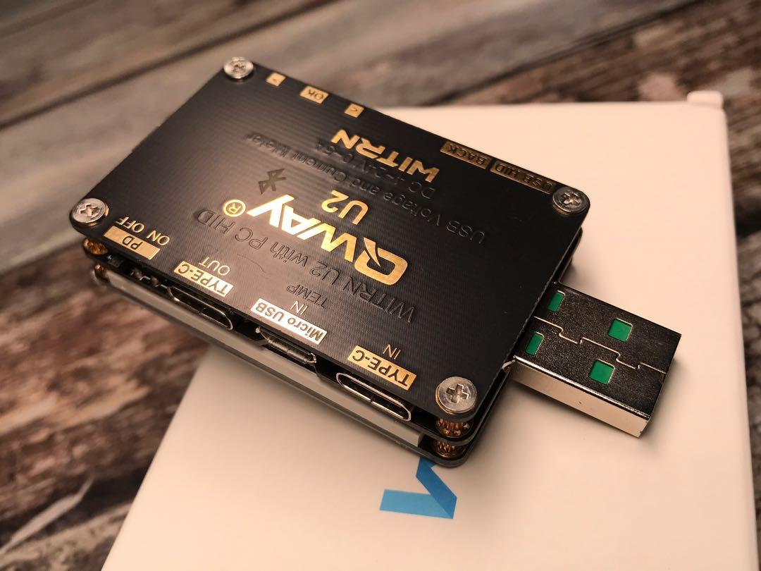WITRN -U2 電流電壓表USB測試儀QC4 + PD3.0 2 PPS快速充電協議容量測試, 手提電話, 電話及其他裝置配件, 電池及 ...