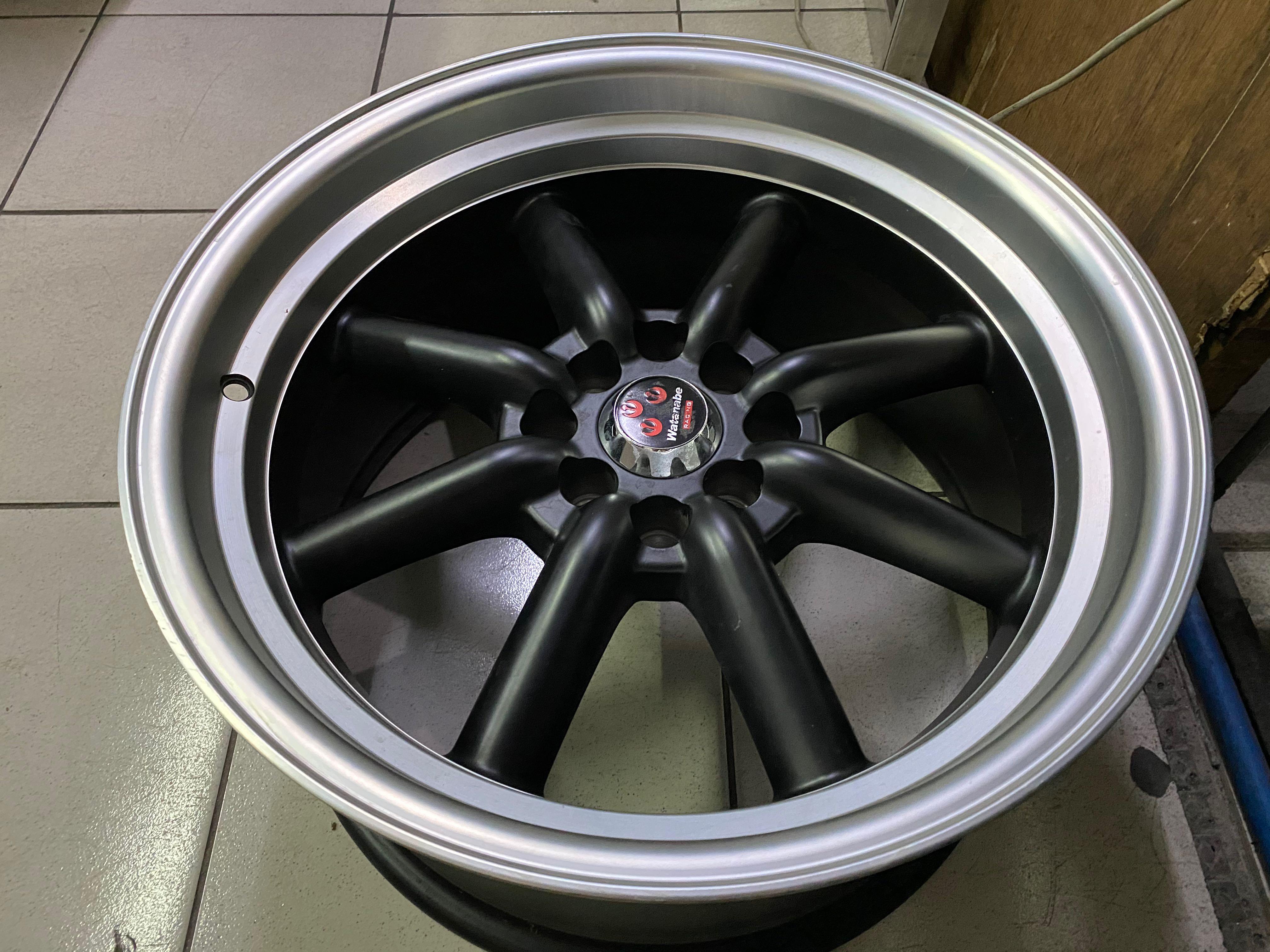 17" Watanabe design code Jh3171 Black mags 4Holes pcd 100-114, Car ...