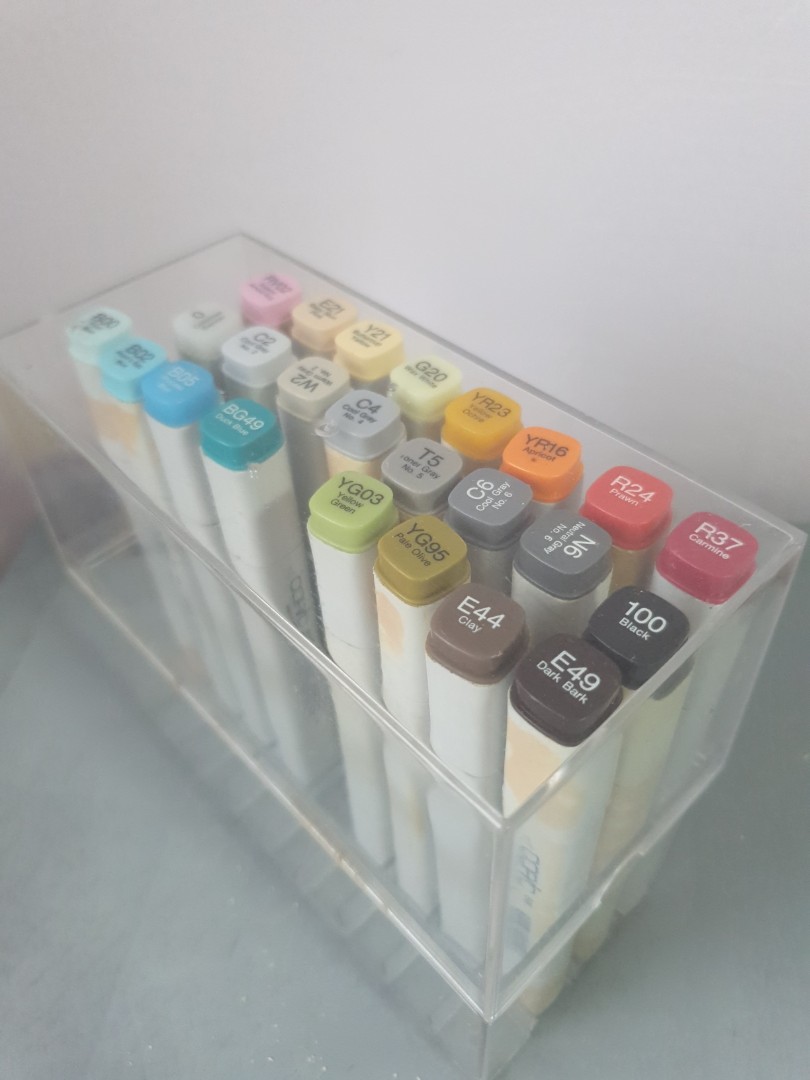 24 Copic Markers assorted colours, Hobbies & Toys, Stationery & Craft, Stationery & School ...