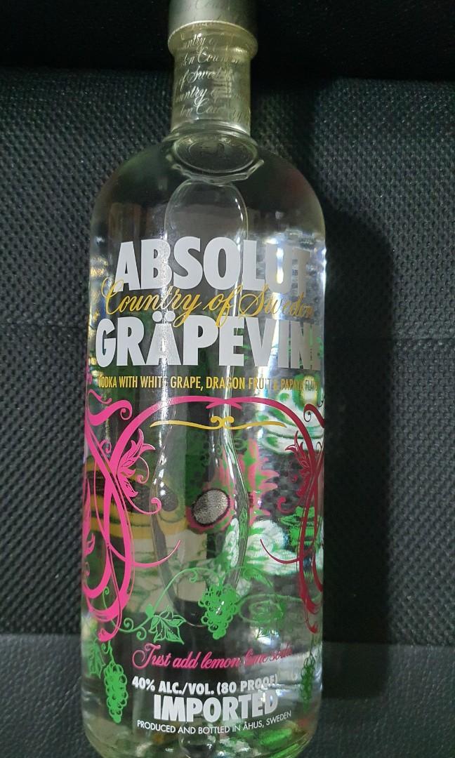 Absolut Vodka grapevine 1L, Food & Drinks, Alcoholic Beverages on Carousell