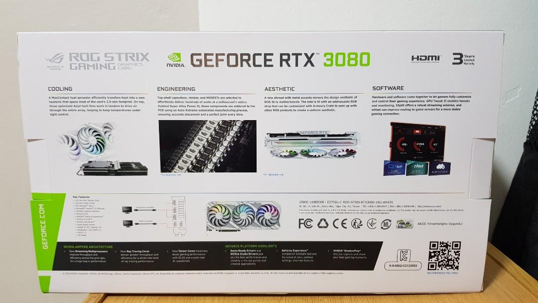 ASUS ROG Strix GeForce RTX 3080 White Ed (Brand New & Ready Stock ...