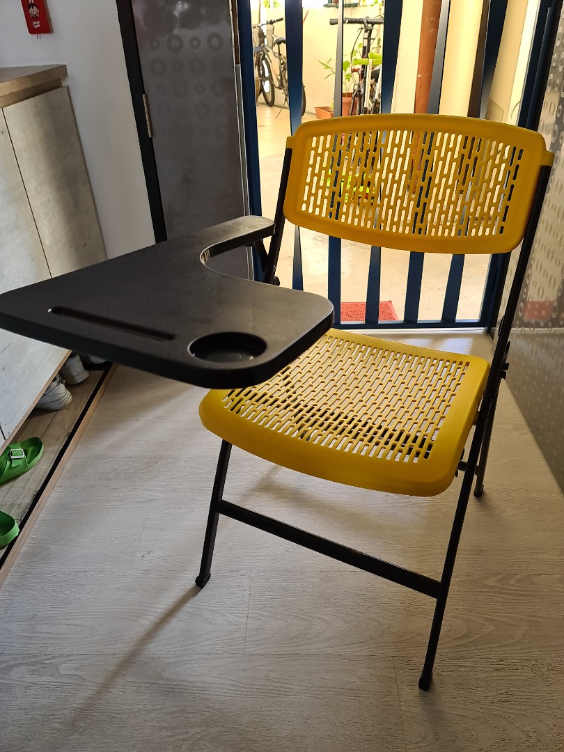 Foldable study chair with table, Furniture, Tables & Chairs on Carousell