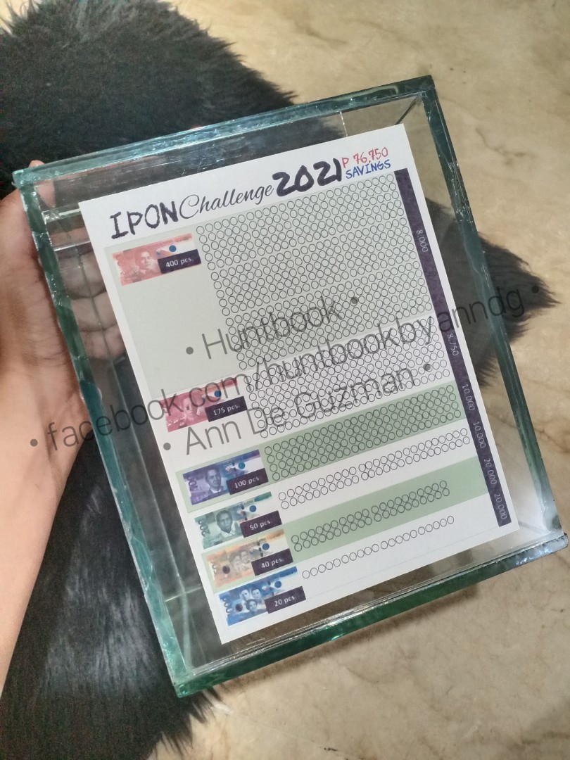 Glass Alkansyan Coin bank Ipon Challenge, Everything Else, Others on ...