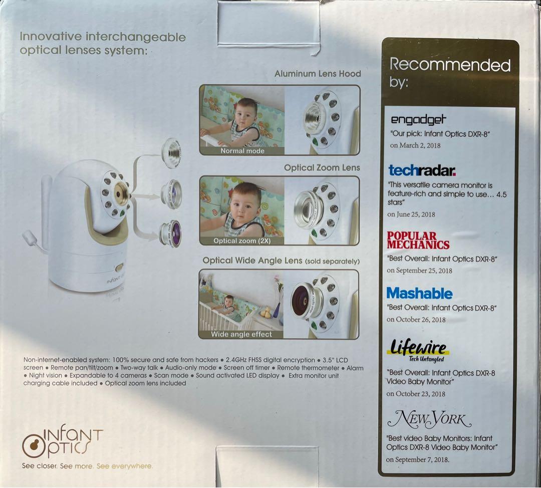 Infant Optics DXR-8 Video Baby Monitor with Interchangeable Optical Lens, 兒童＆孕婦用品, 嬰兒監視器 - Carousell