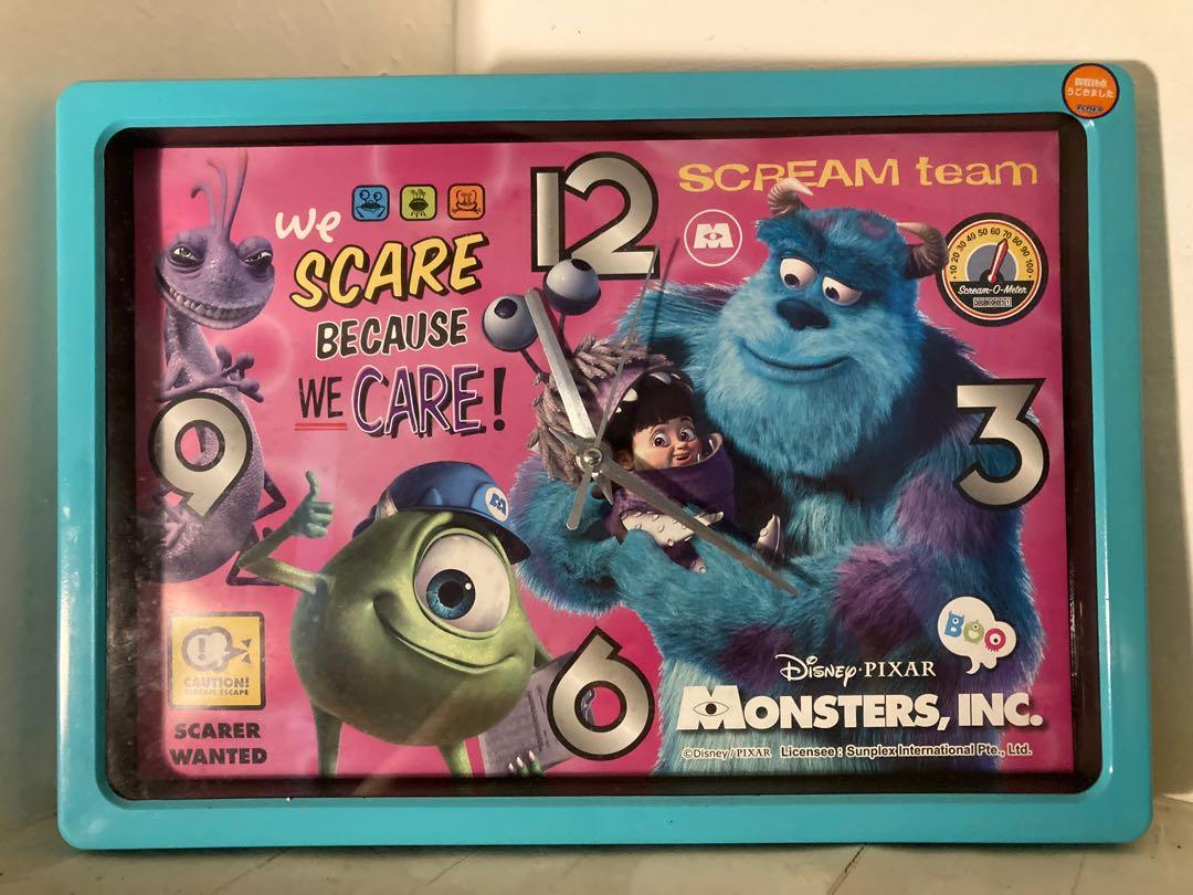 Monsters inc wall clock, Hobbies & Toys, Toys & Games on Carousell