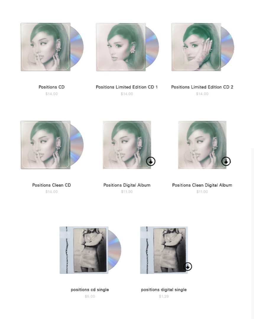PRE-ORDER!!!! Ariana Grande's positions album and single CDs, Hobbies ...