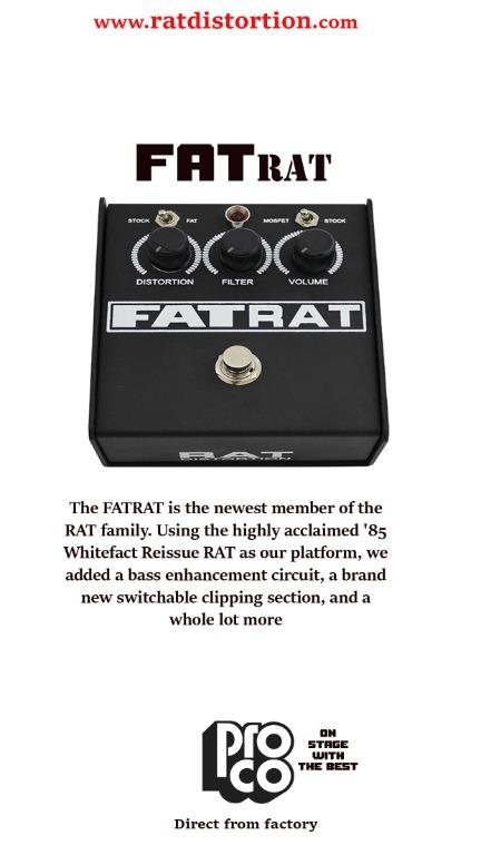 PROCO FAT RAT Distortion pedal, Hobbies & Toys, Music & Media, Music ...