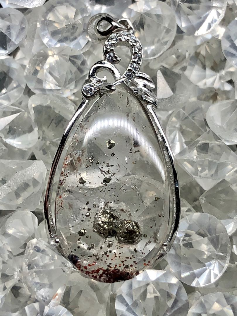 Pyrite pendant with super 7 strawberry quart. , Everything Else on ...