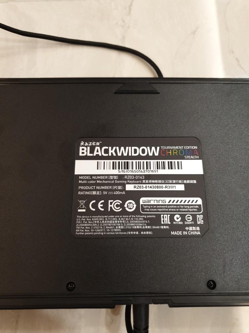 Razer blackwidow TE chroma stealth, Computers & Tech, Parts ...
