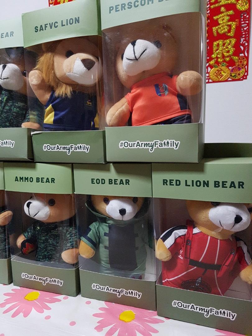 SAF Singapore Army Family family military bears signals reco red lion ...