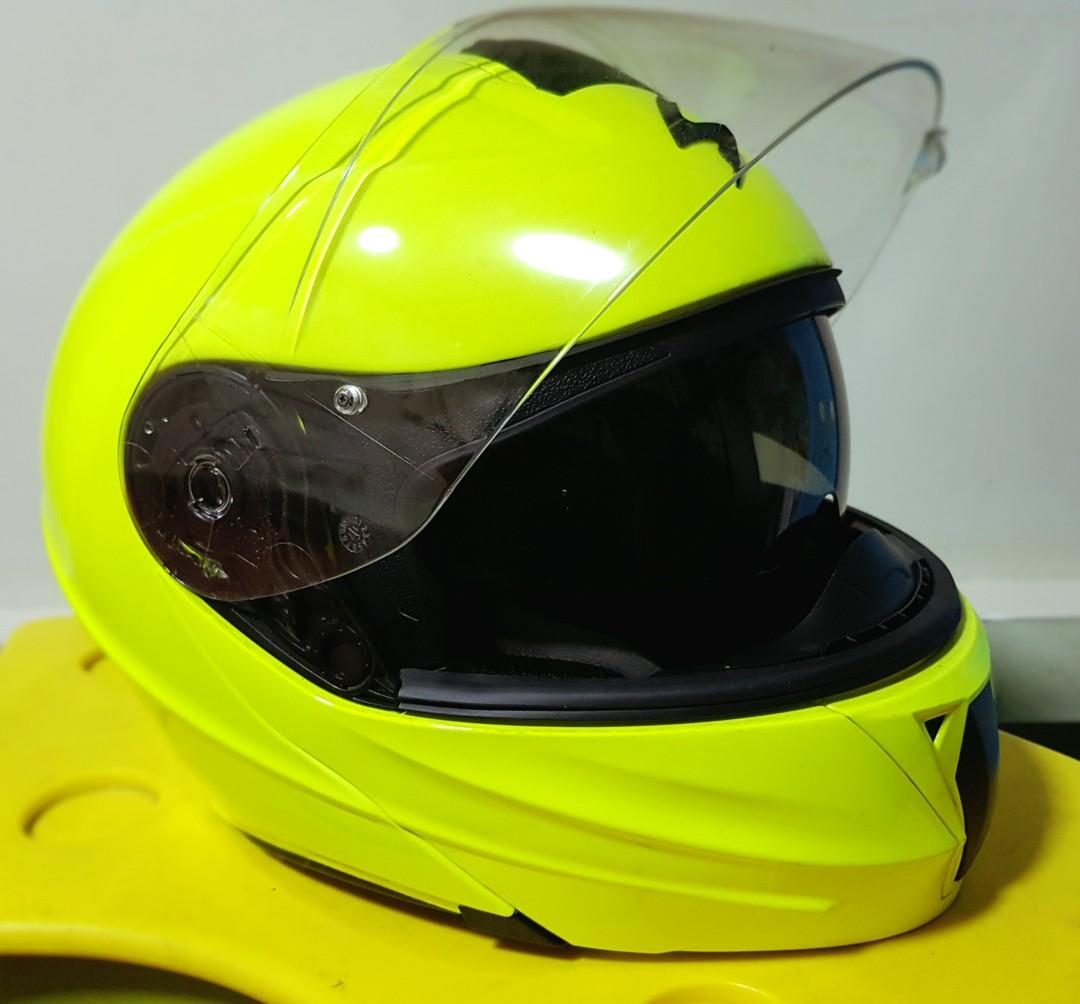 Scorpion Exo-920 modular helmet Yellow Neon, Motorcycles, Motorcycle ...