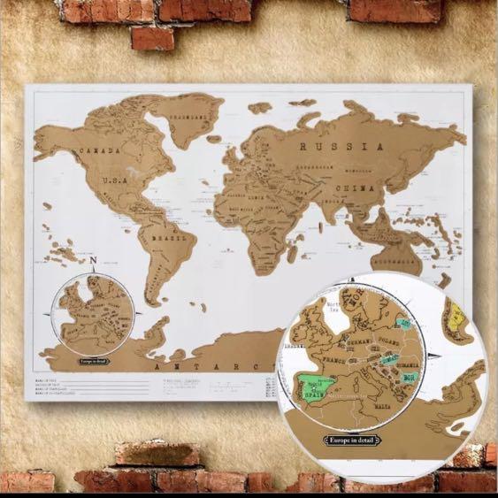 Scratch Map, Hobbies & Toys, Stationery & Craft, Craft Supplies & Tools ...