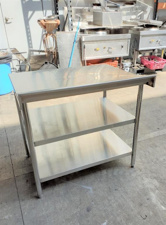 Stainless steel 3 tier work table, Furniture & Home Living, Bathroom ...