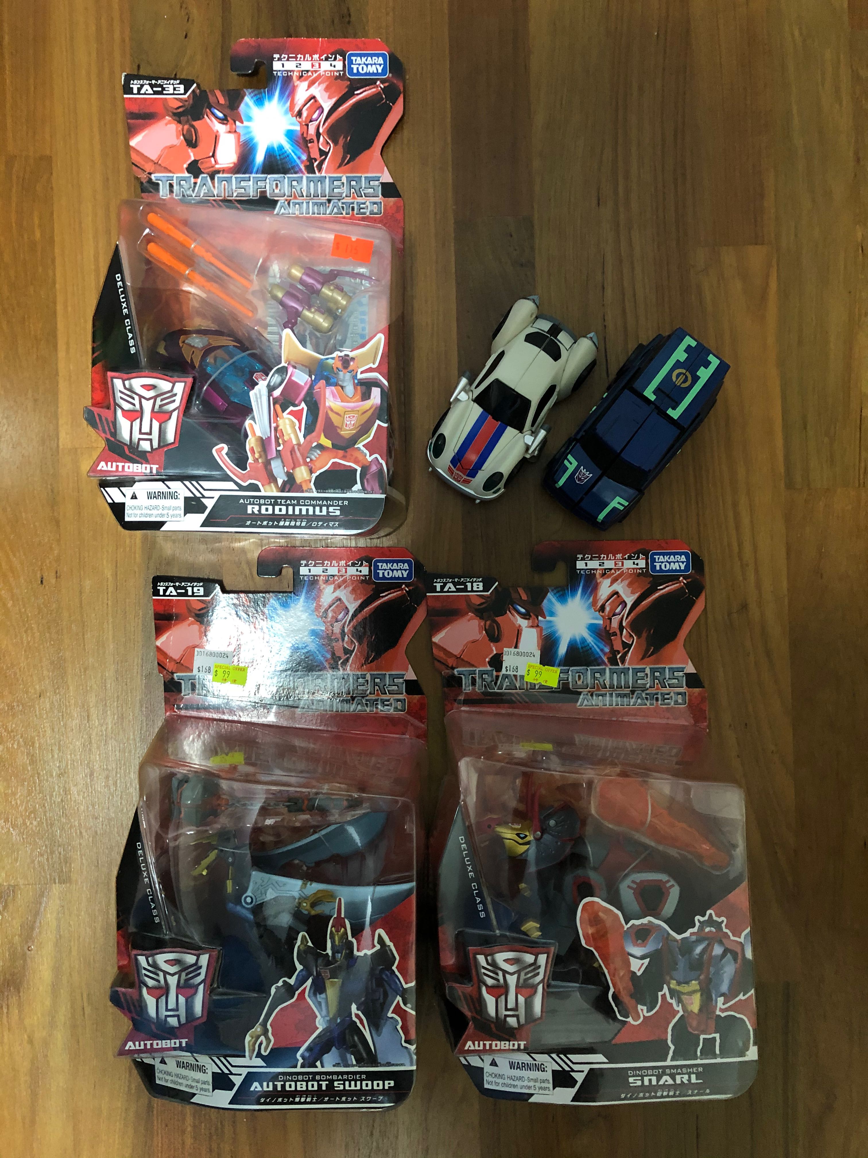 Transformers Animated Hot Rod Rodimus Prime Dinobots Soundwave Jazz Lot ...
