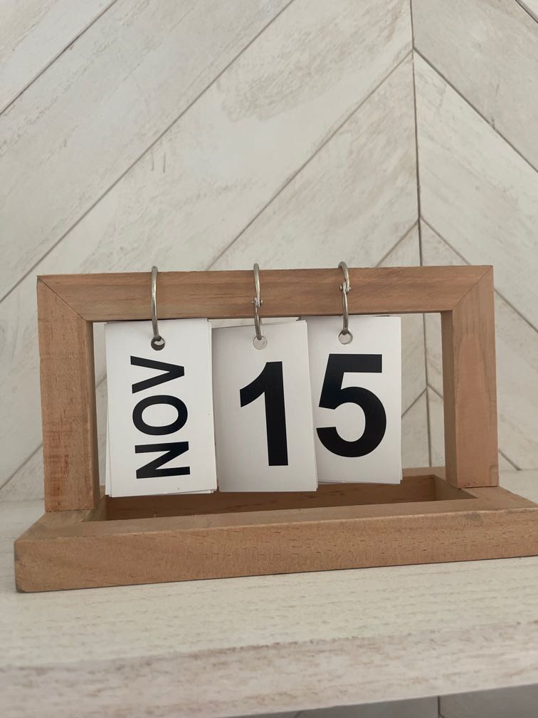 Wooden flip calendar, Furniture & Home Living, Home Decor, Clocks on ...