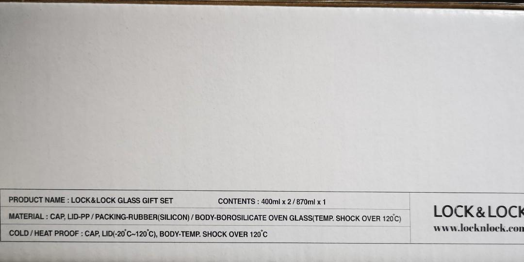 BNIB - 3pc Original Lock&Lock glass airtight container, Furniture ...