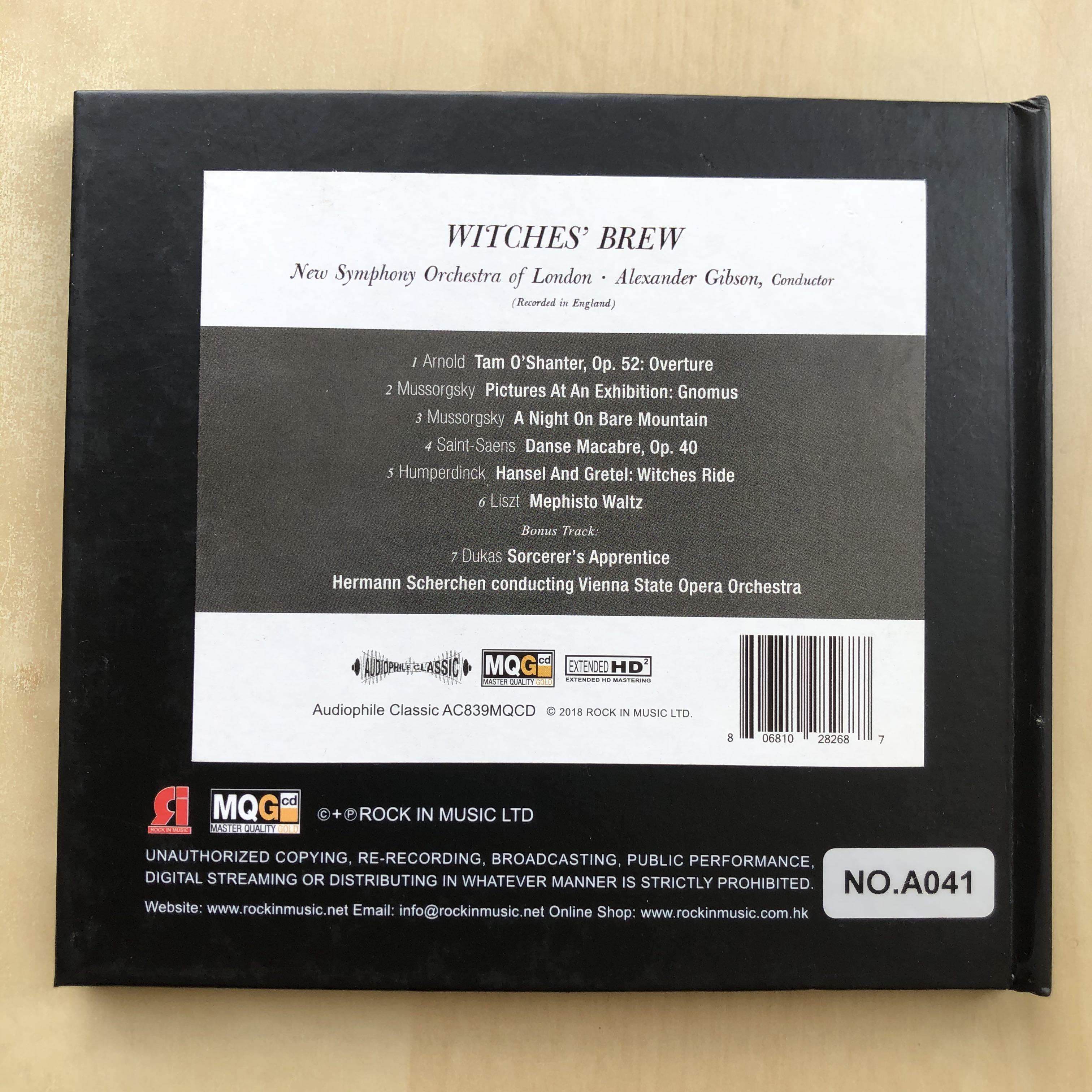 CD丨Alexander Gibson Witches Brew MQG (Master Quality Gold CD), 興趣及遊戲 ...