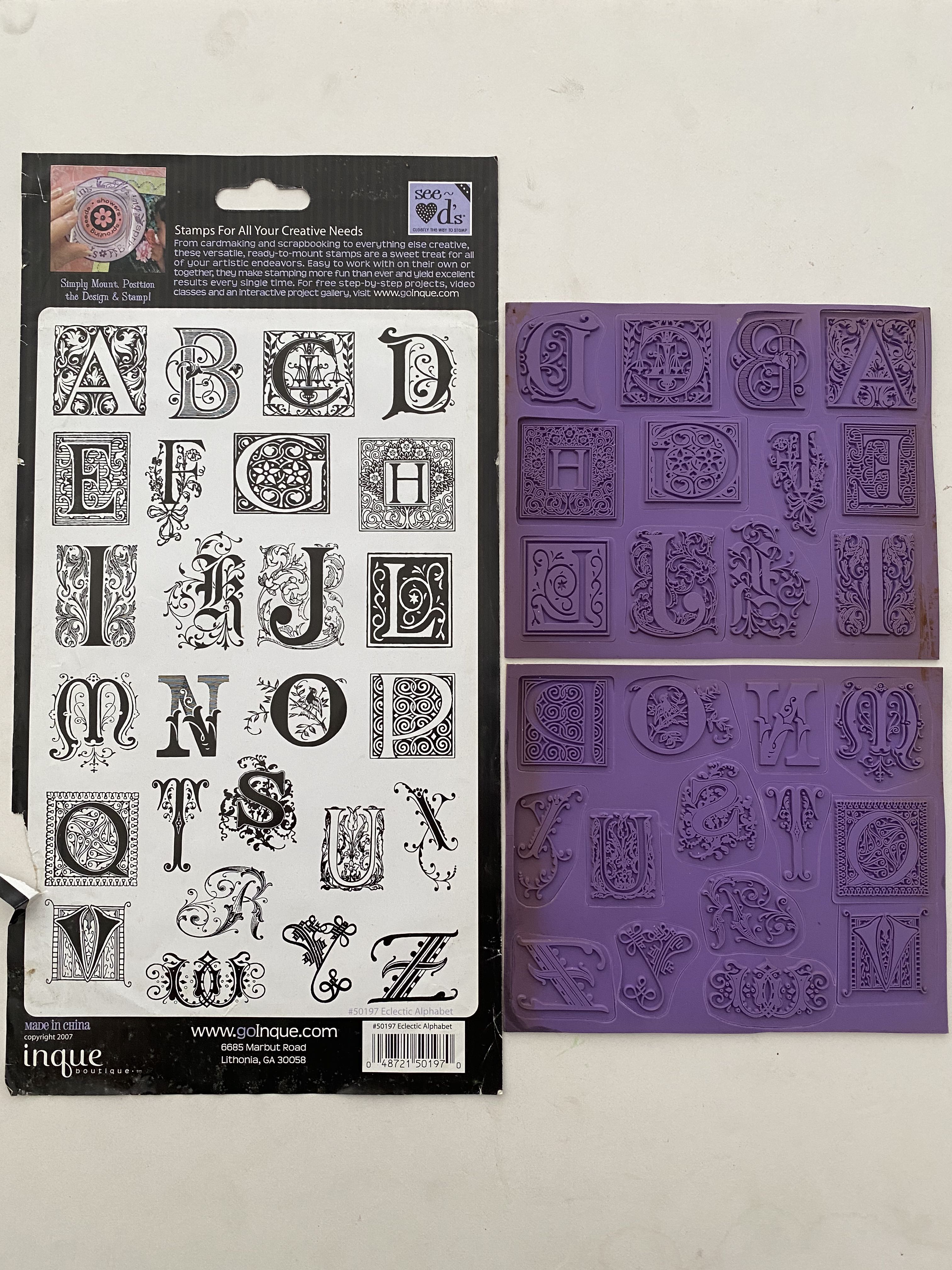 Cling mount stamps - eclectic alphabet, Hobbies & Toys, Stationary ...