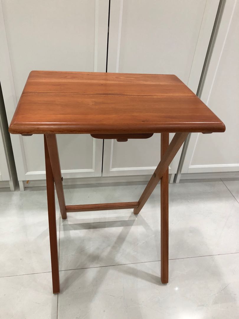 Foldable solid wooden table., Furniture & Home Living, Furniture ...