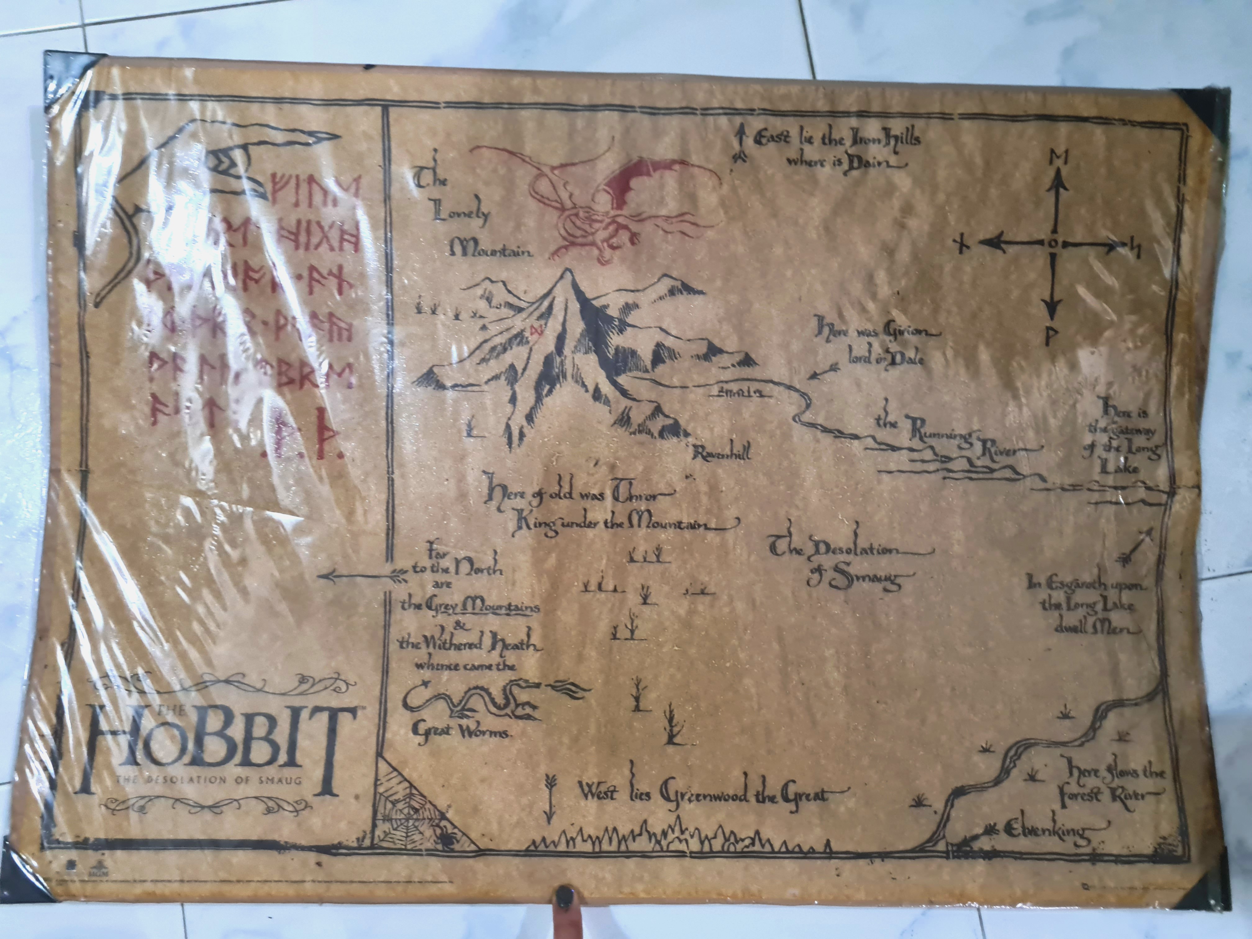 Hobbit - Desolation of smaug map, Hobbies & Toys, Memorabilia ...