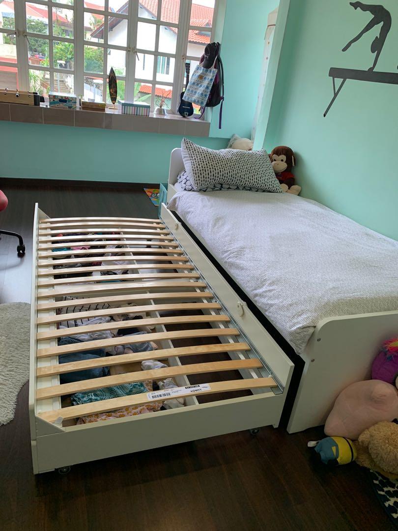 IKEA’s single bed with storage and second bed, Furniture & Home Living ...