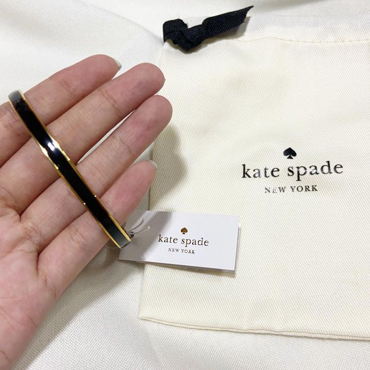 Kate Spade Women’s Black Draw the Line Idiom Bangle, Luxury, Sneakers ...
