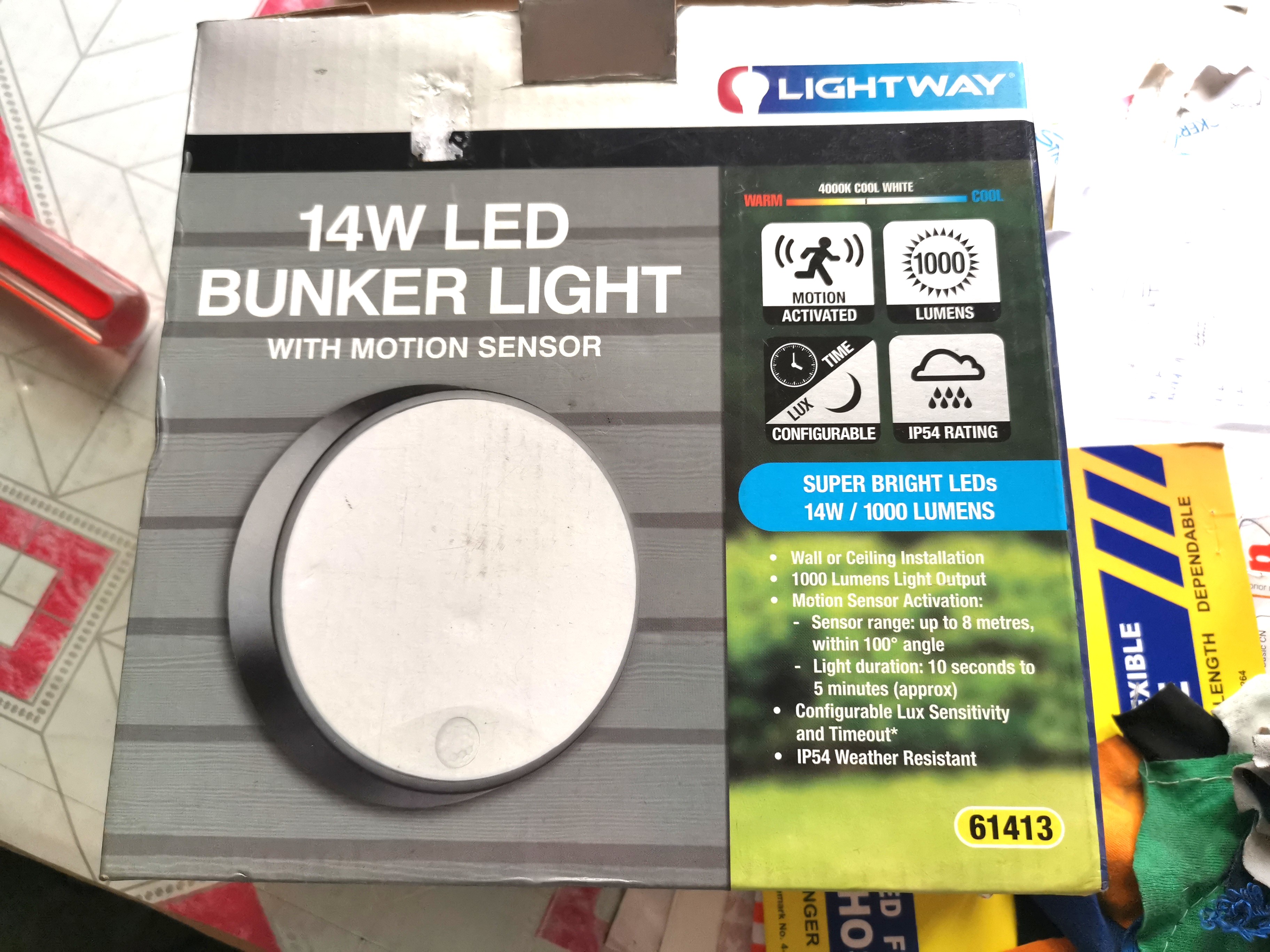 Lightway 14W Led Bunker Light, Furniture & Home Living, Lighting & Fans ...