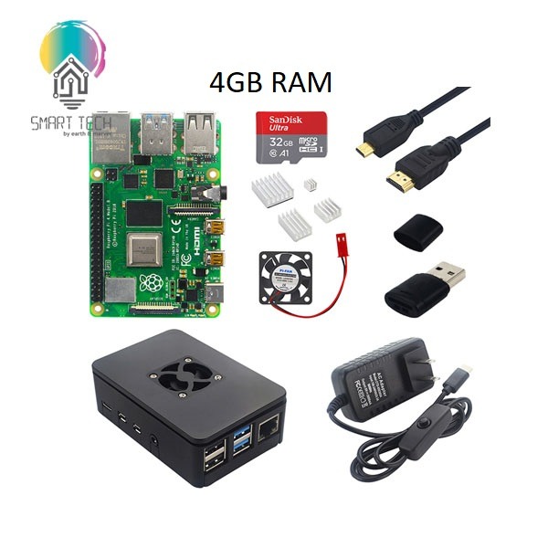 Raspberry Pi4 4GB Starter Kit , suitable for HOOBS, Retropie , Kali ...